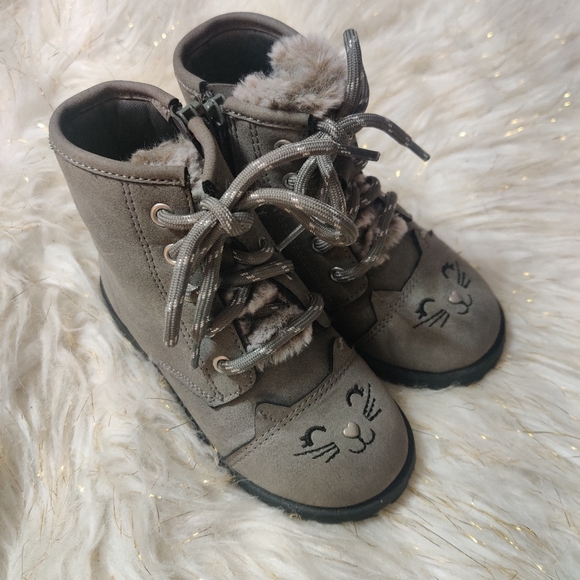 wonder nation | Shoes | Gray Wonder Nation Girls Kitty Cat Zipper Lace ...